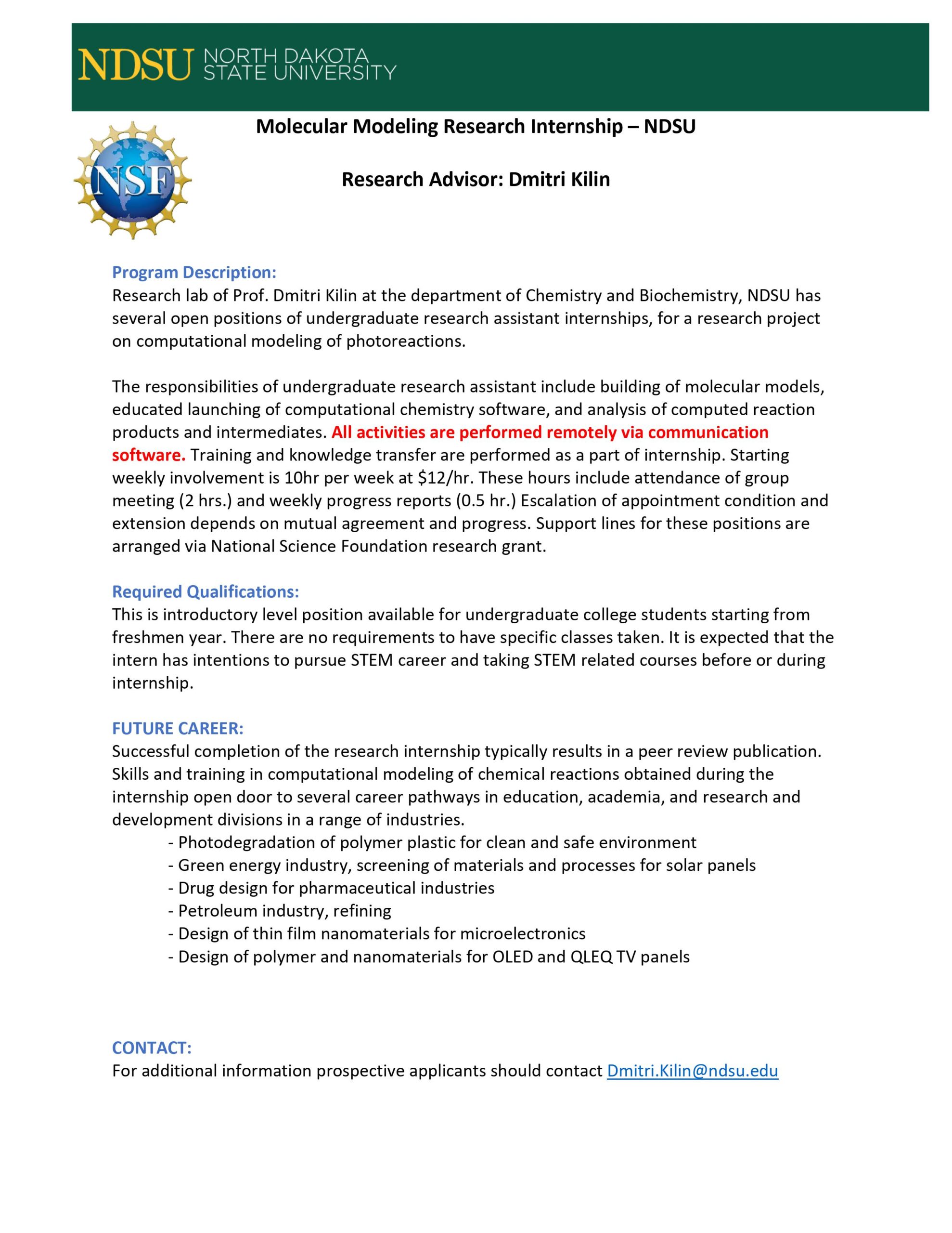 Virtual Research Opportunity NDSU! – ANAMP